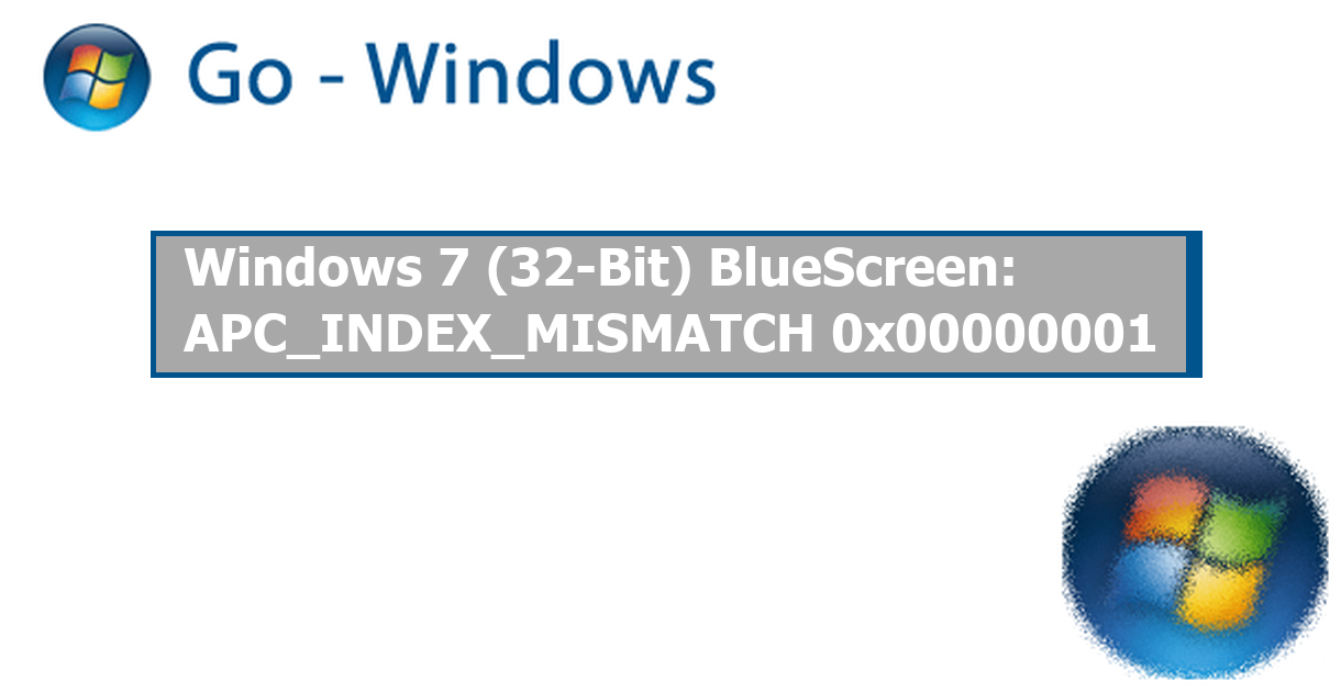 Windows 7 (32-Bit) BlueScreen: APC_INDEX_MISMATCH 0x00000001 Windows 7 ...